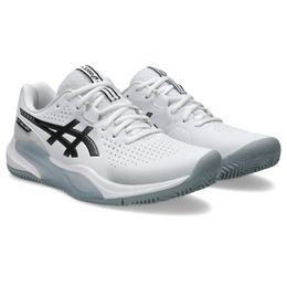 Tennisschuh asics "GEL-CHALLENGER 15 CLAY", Herren, Gr. 44,5, wei&szlig; (wei&szlig;, gunmetal), Synthetik, Schuhe Tennisschuh, Sandplatzschuhe f&uuml;r Aschepl&auml;tze
