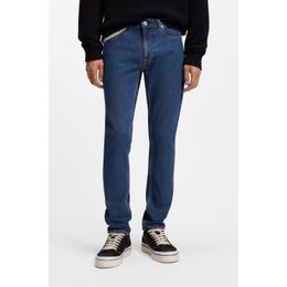 Slim-fit-Jeans HUGO BLUE, Herren, Gr. 38, L&auml;nge 34, bright blau439, Denim/Jeans, Obermaterial: 99% Baumwolle, 1% Elasthan, unifarben, skinny fit lang, Jeans Slim-fit-Jeans, enger Beinverlauf, mittlere Bundh&ouml;he, stone washed