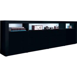 borchardt M&ouml;bel Sideboard BORCHARDT M&Ouml;BEL "Santa Fe", schwarz (schwarz matt mit perlstruktur), B:200cm H:72cm T:35cm, Holzwerkstoff, Sideboards, Sideboard, Breite 200 cm
