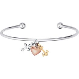 Armreif Engelsrufer "Glaube Liebe & Hoffnung", rosa (silberfarben, ros&eacute;goldfarben, gelbgoldfarben), Armb&auml;nder, Damen, Silber 925 (Sterlingsilber), Armreif, Made in Germany