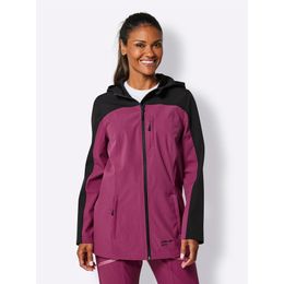 Softshelljacke Catamaran, Damen, Gr. 36/38, lila (schwarz, malve), 94% Polyester, 6% Elasthan, gemustert, mehrfarbig, Jacken Softshelljacke