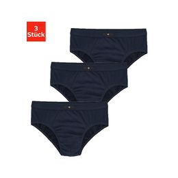 H.I.S. Slip H.I.S, Herren, Gr. 3XL, 3 Stk., blau (marine), Jersey, Obermaterial: 95% Baumwolle, 5% Elasthan, unifarben, k&ouml;rpernah, Unterhosen Slip, ohne Seitennaht