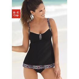 Tankini Lascana, Damen, Gr. 54, Cup C, bunt (schwarz, bunt), Polyamid, Bikini-Sets Tankini, mit leichter A-Form