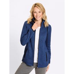Langjacke Classic Basics, Damen, Gr. 38, jeansblau, schwarz, meliert, 100% Polyester, Jacken Langjacke