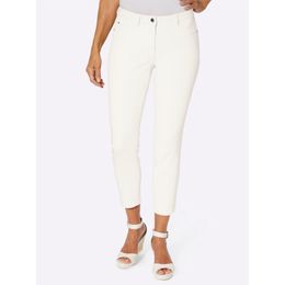 7/8-Jeans Inspirationen, Damen, Gr. 42, Normalgr&ouml;&szlig;en, beige (ecru), 98% Baumwolle, 2% Elasthan, unifarben, 7/8-L&auml;nge, Jeans 7/8-Jeans