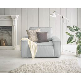 Sessel Home Affaire "SHERWOOD, Love-Seat in 3 Stoffarten verf&uuml;gbar", grau (hellgrau), B:120cm H:85cm T:86cm, 100% Polyester, Sessel, Sessel, passend zur Polster-Serie SHERWOOD