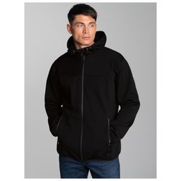 Softshelljacke TRIGEMA "TRIGEMA Klassische Softshell&ndash;Kapuzenjacke", Damen, Gr. XL, schwarz, Stoff, 88% Polyamid, 12% Elastan, lang, Jacken Softshelljacke