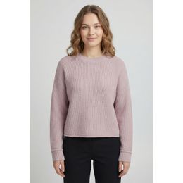 Strickpullover Only "ONLIBI LS RIB LOOSE PULLOVER CC KNT", Damen, Gr. XS, burnished lila detail:melange, Strick, Obermaterial: 50% Viskose, 27% Nylon, 23% Polyester, meliert, relaxed fit normal, Rundhals, Rippb&uuml;ndchen, Pullover Strickpullover