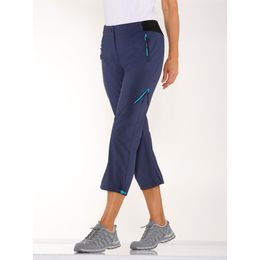 Caprihose Casual Looks, Damen, Gr. 36, Normalgr&ouml;&szlig;en, blau (nachtblau), 55% Baumwolle, 42% Polyamid, 3% Elasthan, gemustert, mehrfarbig, unifarben, 3/4-L&auml;nge, Hosen Caprihose