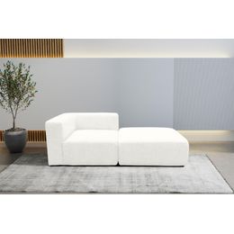 Sofa-Eckelement Home Affaire "Utvik bestehend aus Eckelement und Hocker", wei&szlig;, B:108cm H:69cm T:206cm, 95% Polyester, 5% Nylon, Polsterelemente, Sofa-Eckelement, als Modul oder separat verwendbar