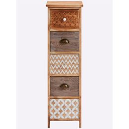 Kommode HEINE HOME, beige (natur), B:30cm H:98cm T:30cm, Massivholz, Sideboards, Kommode