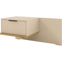 Nachtschrank Musterring "Isabelle", beige (champagner, dekor), B:90cm H:43cm T:47cm, Holzwerkstoff, Schr&auml;nke, Nachtschrank, verschiedene Farben, Unterboden in Eiche, Ma&szlig;e B50/90 x H43 x T47 cm