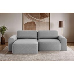 Ecksofa OTTO HOME "LEOO universell Schlafsofa mit Bettkasten, Ma&szlig;e B/T/H: 272/152/84,5 cm", grau, B:272cm H:84,5cm T:152cm, 100% Polyester, Sofas, Ecksofa, L-Form mit Recamiere rechts oder links montierbar, hoher Sitzkomfort