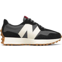Sneaker New Balance "327", Damen, Gr. 37,5, schwarz (schwarz, grau), Leder, Synthetik, Schuhe Sneaker