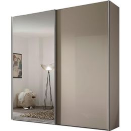 Schwebet&uuml;renschrank STAUD "Sonate Rom mit Spiegel, Made in Germany", beige (sandglas), B:225cm H:240cm T:68cm, Holzwerkstoff, Schr&auml;nke, Schwebet&uuml;renschrank, Mit vier verschiedenen Ausstattungsvarianten