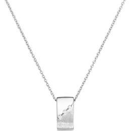 Kette mit Anh&auml;nger Firetti "Schmuck Geschenk Halsschmuck Halskette Kette matt glanz", silber (silberfarben, kristallwei&szlig;), Halsketten, Damen, Messing, L: 45 B: 1,4mm, Kette mit Anh&auml;nger, mit Zirkonia (synth.), B:1,4mm