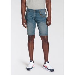 Jeansshorts Bruno Banani, Herren, Gr. 31, L&auml;nge 32, blau (light blau u), Denim/Jeans, Obermaterial: 70% Baumwolle, 28% Polyester, 2% Elasthan, gerade kurz, Jeans Jeansshorts, bequemer Sitz, gerade Beinform, mit praktischen Taschen, Topseller