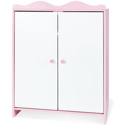 Puppenkleiderschrank Pinolino "Jasmin", rosa (wei&szlig;, rosa), Puppenm&ouml;bel, KinderB:45cm H:62cm T:27cm, Puppenkleiderschrank, B:45cm H:62cm T:27cm