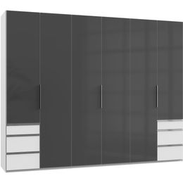 Kleiderschrank wimex "Level by fresh to go", wei&szlig; (wei&szlig;, grauglas), B:300cm H:236cm T:58cm, Schr&auml;nke, Kleiderschrank, mit vollfl&auml;chigen Glast&uuml;ren