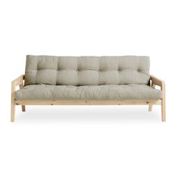 Schlafsofa Karup Design, beige (leinen), B:204cm H:40cm T:90cm, Sofas, Schlafsofa, Mit Holzstruktur, inkl. Futonmatratze, Liegefl&auml;che 130x190 cm