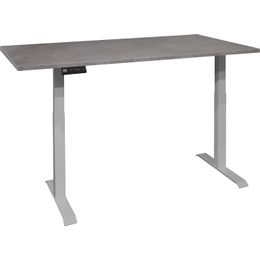 M&auml;usbacher Schreibtisch M&Auml;USBACHER "Big System Office", silber (silber, graphit, silber, graphit), B:120cm, Tische, Schreibtisch, Breite 120 cm, elektrisch h&ouml;henverstellbar