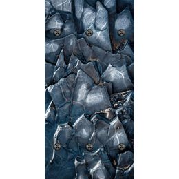 Wandgarderobe queence "Edelstein Spa Magie", blau, B:50cm H:100cm T:2cm, Acrylglas, Garderobenpaneele, Wandgarderobe, Wandpaneel aus Acrylglas inkl. 6 Edelstahlhaken in schwarz matt