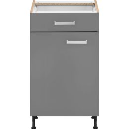 Unterschrank Optifit "Parma", grau (basaltgrau), B:60cm H:87cm T:58,4cm, Holzwerkstoff, Schr&auml;nke, Unterschrank, Breite 60 cm