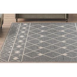 Teppich Kayoom "Rhombus 325", grau (grau, beige), B:120cm H:10mm L:170cm, Polypropylen (PP), Teppiche, Teppich