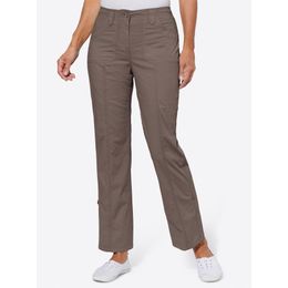 Webhose Classic Basics, Damen, Gr. 28, Kurzgr&ouml;&szlig;en, grau (dunkeltaupe), 98% Baumwolle, 2% Elasthan, unifarben, lang, Hosen Webhose