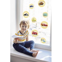 Fensterbild Komar "Cars Ka-Chow Bubbles - Gr&ouml;&szlig;e 30 x 30 cm, 2 Bogen", bunt, B:30cm L:30cm, Fensterbilder, Fensterbild, Fenstersticker, selbsthaftend