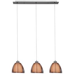 Brilliant Pendelleuchte "Relax", braun (bronze, chrom), 3, H: 121cm, 1 Stk., Leuchten, H&auml;ngelampe 3flg, Pendelleuchte
