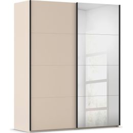 Schwebet&uuml;renschrank Rauch "Kleiderschrank Schrank Garderobe Schlafzimmerschrank SCALE-FYRA", beige (champagner, griffleisten schwarz), B:181cm H:223cm T:68cm, Holzwerkstoff, Schr&auml;nke, Schwebet&uuml;renschrank, edle viergeteilte T&uuml;ren mit Spiegel und vielen Farben MADE IN GERMANY