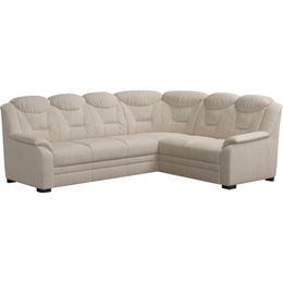 Ecksofa COTTA "Marcus L-Form", beige, B:263cm H:99cm T:211cm, 100% Polyester, Sofas, Ecksofa, wahlweise mit Bettfunktion & Stauraum