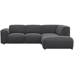 Ecksofa FLEXLUX "Lucera, super Sitzkomfort durch Kaltschaum im Sitz, L-Form", grau (dervit grau), B:256cm H:73cm T:231cm, 100% Polyester, Sofas, Ecksofa, modern & anschmiegsam, Designsofa, modernes skandinavisches Design