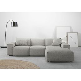Ecksofa Home Affaire "Glimminge L-Form auch in Breitcord, Feincord + Easy care-Bezug", silber, B:264cm H:71cm T:191cm, 96% Polyester, 4% Polyacryl, Sofas, Ecksofa, Breite 264, Zierkissen