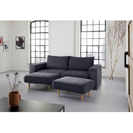3,5-Sitzer "Looksv", blau (dunkelblau), B:232cm H:96cm T:107cm, LOOKS by Wolfgang Joop, Sofas, 3 5-Sitzer, Verwandlungssofa: aus Sofa wird Sofa mit 2 Hockern