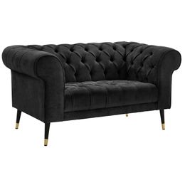 Chesterfield-Sofa Home Affaire "Tinnum", schwarz, B:150cm H:77cm T:87cm, Luxus-Microfaser Vintageoptik (66% PU, 27% Polyester, 7% Baumwolle);Struktur weich( 97% Polyester, 3% Polyacryl), Sofas, Chesterfield-Sofa