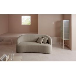 3-Sitzer "Dilara", beige (dunkelbeige), B:200cm H:87cm T:89cm, Struktur fein 100% Polyester);Samtoptik (100% Polyester);Boucl&eacute; (100% Polyester), LeGer Home by Lena Gercke, Sofas, 3-Sitzer, gerundete R&uuml;ckenlehne und Front, in 3 Bezugsqualit&auml;ten