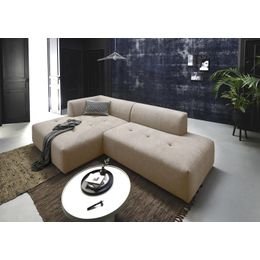 3-Sitzer "Leonardo", beige (creme), B:269cm H:70cm T:153cm, ATLANTIC HOME COLLECTION, Sofas, 3-Sitzer, Ottomane mit XXL-Liegefl&auml;che