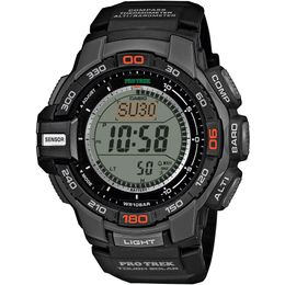Chronograph Casio PRO TREK, schwarz, Armbanduhren, Herren, Chronograph, Quarzuhr, Armbanduhr, Herrenuhr, Funk, Solar, Stoppfunktion, Weltzeit