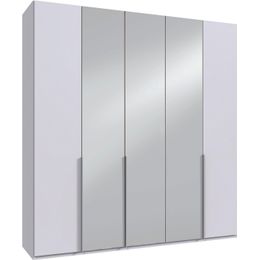 Kleiderschrank wimex "Mugano,in 5 Breiten,2 H&ouml;hen,2 Tiefen, viele Farben, Made in Germany", wei&szlig;, griffe alufarben, B:225cm H:236cm T:58cm, Holzwerkstoff, Schr&auml;nke, Kleiderschrank, mit langen Griffen aus Metall, mit oder ohne Spiegel
