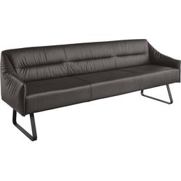 Essbank Musterring "JustB SP500", braun (zartbitter), B:262cm H:86cm T:70cm, Sitzb&auml;nke, Essbank, Metallkufe schwarz, verschiedene Farben, Breite 220 oder 250 cm