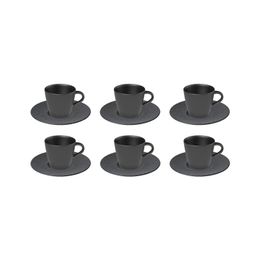 Villeroy & Boch Espressotasse VILLEROY & BOCH "Espresso Set Manufacture Rock 60 ml 6er Set schwarz", schwarz, Porzellan, Trinkgef&auml;&szlig;e, Espressotasse