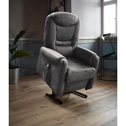Sit & More TV-Sessel SIT & MORE "Morten", grau (dunkelgrau), B:76cm H:113cm T:78cm, Luxus-Kunstleder;NaturLEDER (echtes Rindsleder);Luxus-Microfaser (100% Polyester), Sessel, TV-Sessel, in Gr&ouml;&szlig;e M, wahlweise mit Motor und Aufstehhilfe