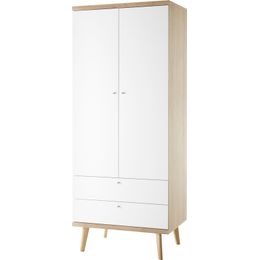 Kleiderschrank Home Affaire "MERLE Kleiderschrank mit Schubladen, Schlafzimmerschrank, Garderobe", braun (eiche rivera dekor), B:80cm H:197cm T:56cm, Schr&auml;nke, Kleiderschrank, im skandinavischen Design, aus FSC-zertifiziertem Holzwerkstoff
