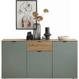 Sideboard Innostyle "INA Sideboard, 180 x 90 x 45 cm (B/H/T)", schilfgr&uuml;n, artisan eiche, B:180cm H:90cm T:45cm, ABS-Kunststoff, Holzwerkstoff, MDF, Metall, Sideboards, Sideboard, 3 t&uuml;rig, Schublade, Softclose
