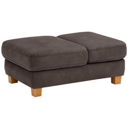 Polsterhocker Home Affaire "Dundee", braun (mocca), B:75cm H:46cm T:109cm, Luxus-Microfaser Florence (100% Polyester), Hocker, Polsterhocker, mit Klappfunktion - wie ein Sessel nutzbar