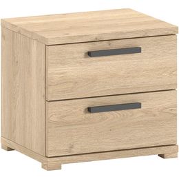 Nachtschrank Vipack "SAM mit 2 ger&auml;umigen Schubladen, universell einsetzbar", eiche dekor, B:50cm H:46,7cm T:39cm, Holzwerkstoff, Schr&auml;nke, Nachtschrank, Pflegeleichte Oberfl&auml;che in Eiche Dekor