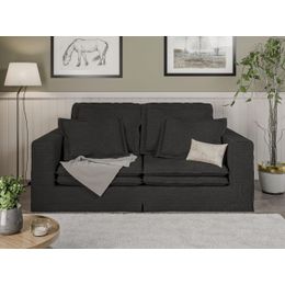 3-Sitzer Home Affaire "ALISSAS BIS mit vielen Kissen, Biesen an den Kissen", schwarz, B:196cm H:95cm T:108cm, 92% Polyester, 8% Nylon, Sofas, 3-Sitzer, Hussen-Optik, kleine Taschen an der Seite zum Verstauen