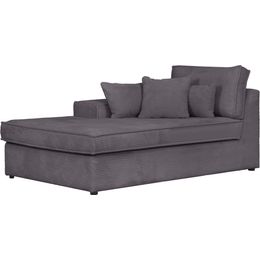 Ottomane OTTO HOME "Florid", grau, B:100cm H:75cm T:162cm, Baumwollmix (60% Baumwolle/40% Leinen);Struktur fein (100% Polyester);Samtoptik (100% Polyester), Sofas, Ottomane, einzeln stellbar oder als Teil eines Modulsofas, auch in Cord